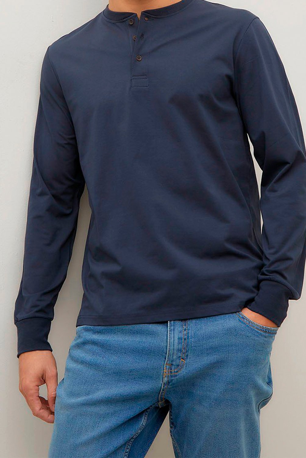 WOLF&HANK Polera Manga Larga Henley Algodón Hombre Wolf&Hank ...