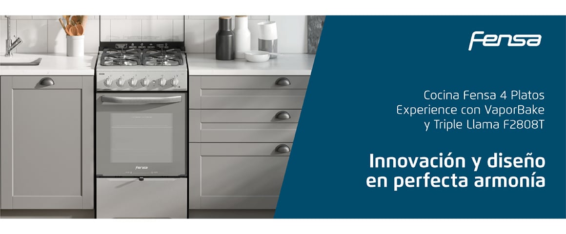 FENSA Cocina 4 Quemadores Horno De 65 Lt Con Grill Gas Licuado F 2808 T ...