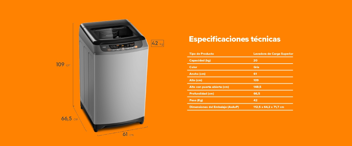 MADEMSA Lavadora Automática Superior 20 Kg Mademsa | falabella.com