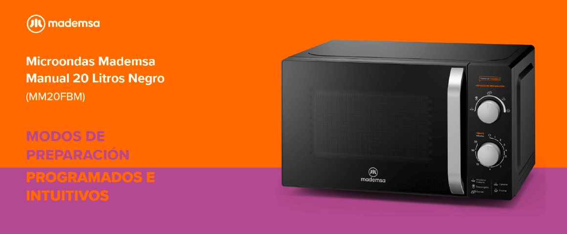 MADEMSA Microondas Manual MM20FBM 20 litros Mademsa | falabella.com