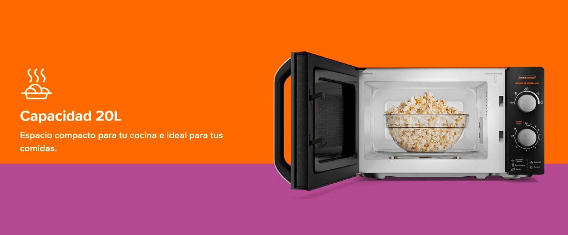 MADEMSA Microondas Manual MM20FBM 20 litros Mademsa | falabella.com