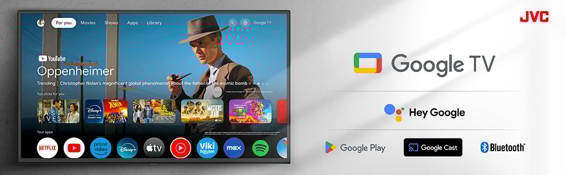 JVC Led Smart Tv 43" LT-43KB338 Frameless FHD Google Tv Os JVC | falabella.com