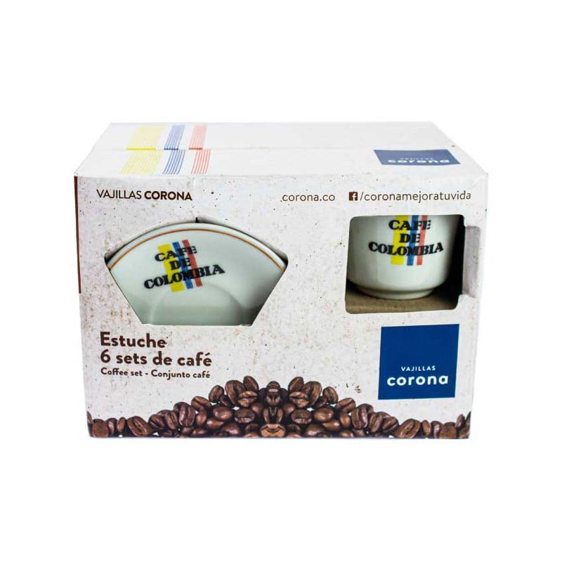Set Pocillos Cafe Colombia 6 Puestos / 12 Piezas CORONA | falabella.com
