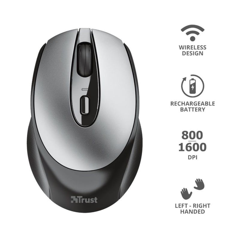 Mouse inalambrico usb trust zaya (con bateria de litio recargable ...