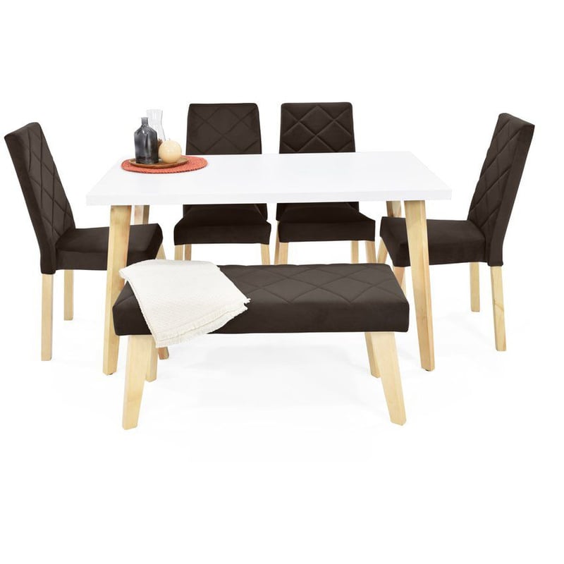 Comedor 6 Puestos Lugo Matiz con Sillas y Butaco Liverpool VENECIA ...