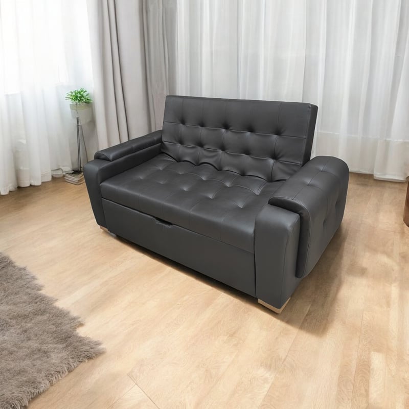 Sofa cama Vignelli multifuncional tipo cuero negro MUEBLES ONLINE | falabella.com