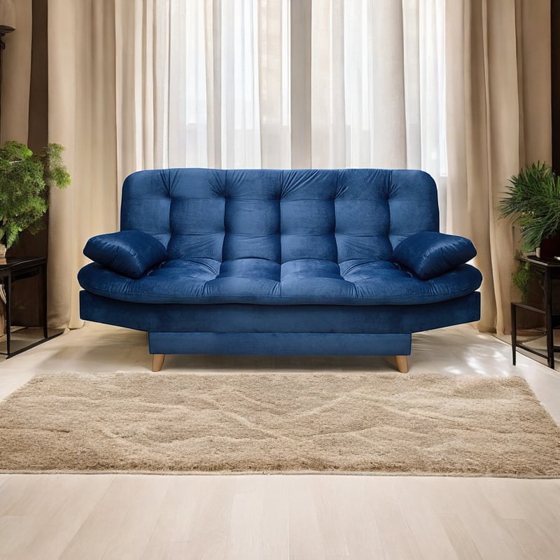 Sofa cama 3 posiciones Fendik tela azul MUEBLES ONLINE | falabella.com