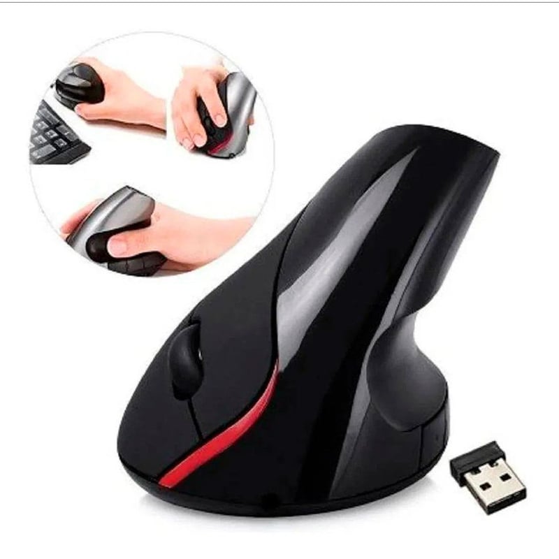 Mouse Vertical Ergonomico Optico Inalambrico Recargable 24g GENERICO ...