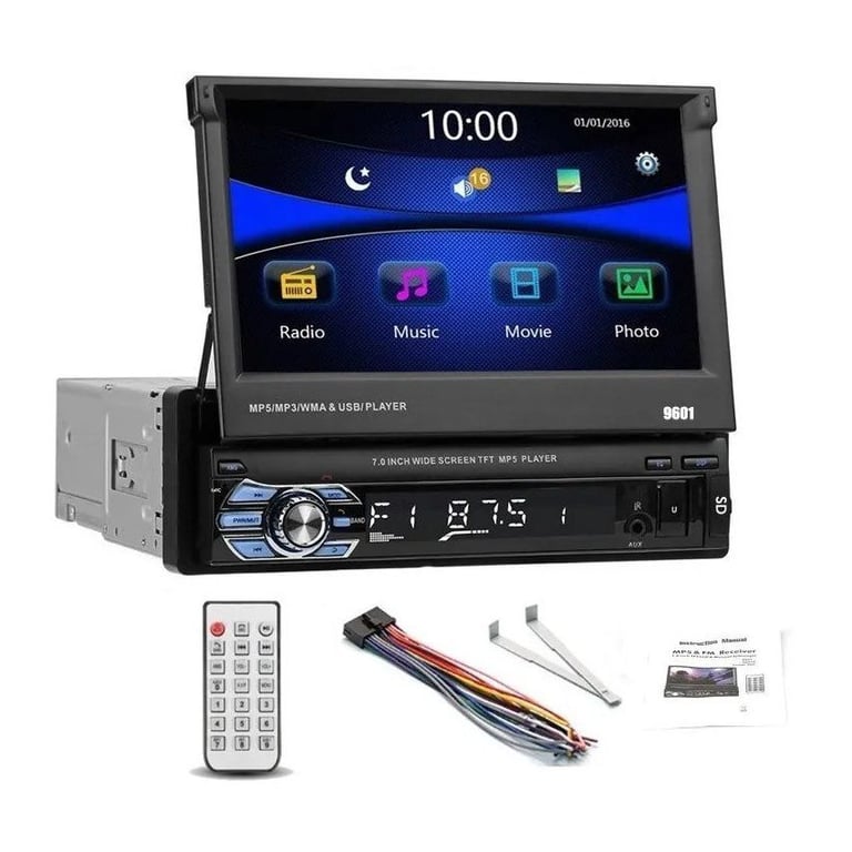 Radio carro 1 din 7" usb fm auxiliar frontal mirrorlink bluetooth ...