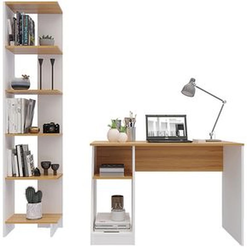 Escritorio Y Biblioteca Ragnar Maderkit Color Duna MADERKIT | falabella.com