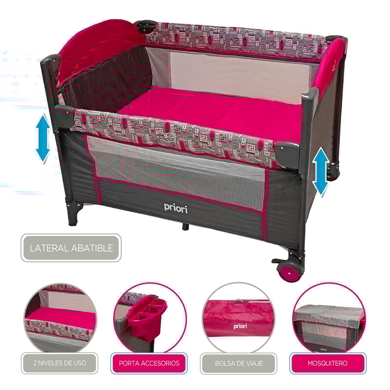 Cuna Colecho Bebe Priori Avanti Fucsia PRIORI | falabella.com