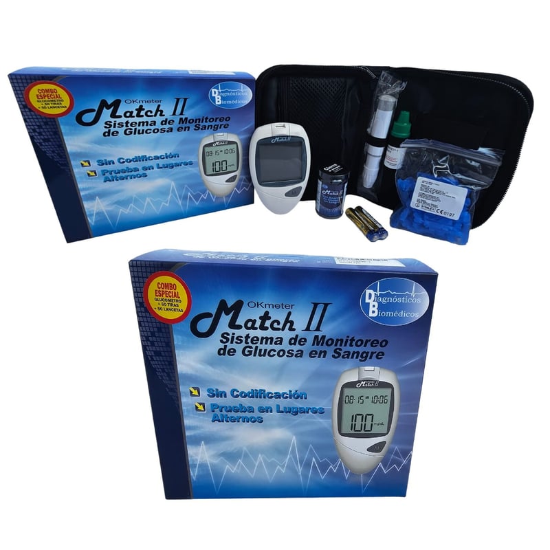 Kit glucometro match ii 50 tiras 50 lancetas BIOMEDICS | falabella.com