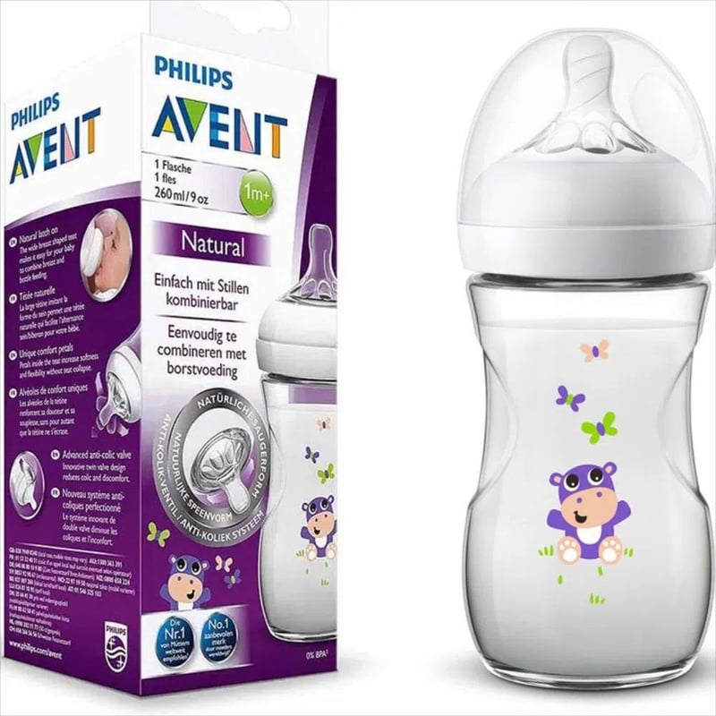 Tetero Biberón Natural Philips Avent 9 oz Hipopótamo PHILIPS ...