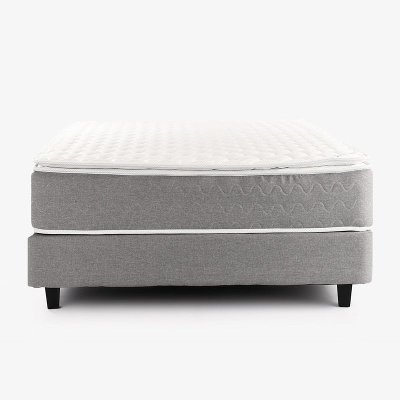 Colchón con Base Cama Doble Firmeza Media Ortopédico Resortado con ...