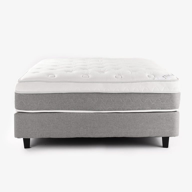 Colchón con Base Cama Sencillo Firmeza Media Ortopédico Resortado ...