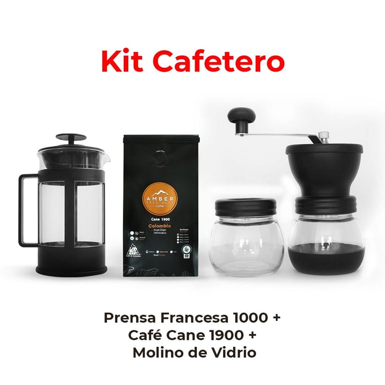 Kit Prensa Francesa 1000ml Molino Manual Café AMBER STYLE | falabella.com