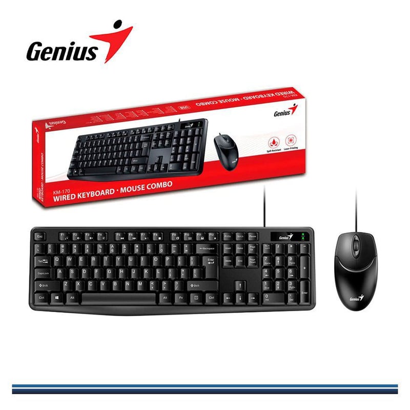 Combo teclado y mouse ergonómico genius km-170 conexión usb GENIUS | falabella.com