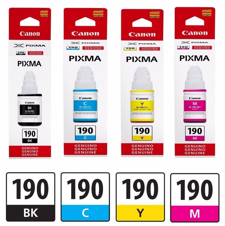 Kit 4 Tintas Originales Canon Gi-190 G2100 G3100 G4100 CANON | falabella.com