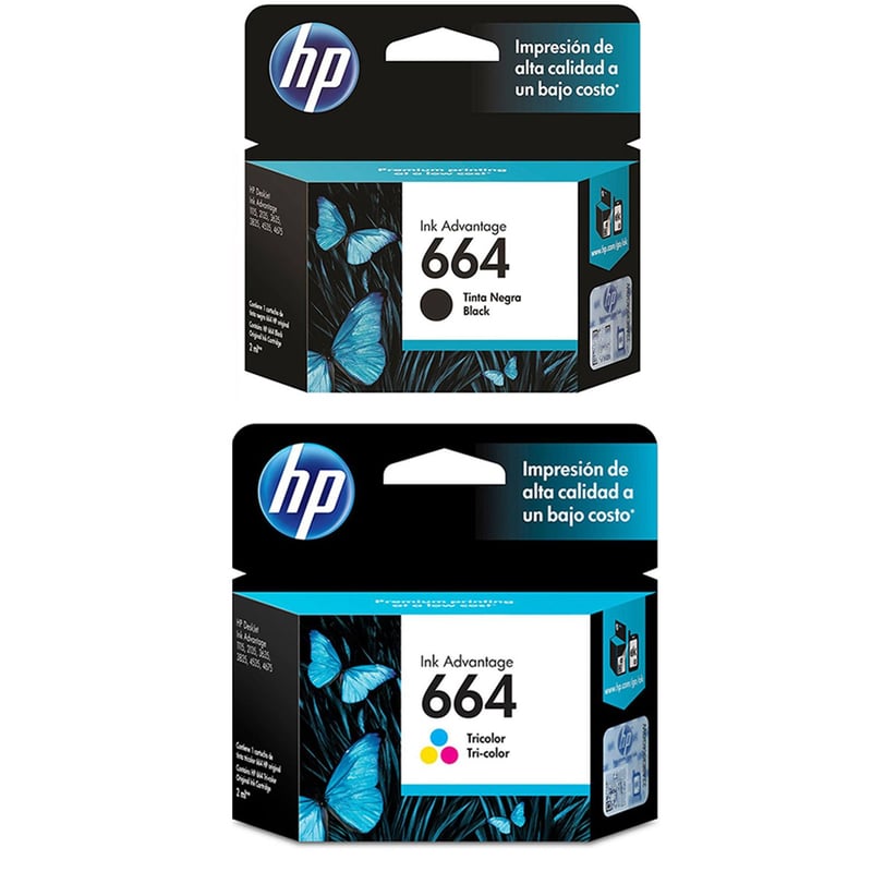 Kit 2 Cartuchos Hp 664 Negro Y Hp 664 Color Originales HEWLETT PACKARD ...