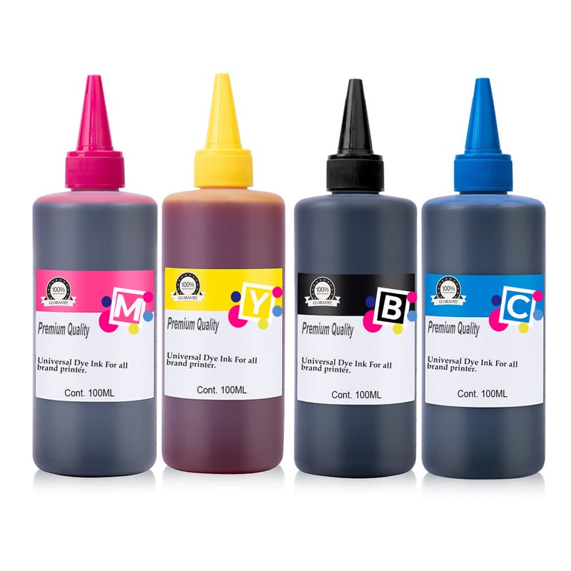 Kit 4 Tintas Recargar Y Rellenar Cartuchos 100ml Compatible Hp GENERICO ...