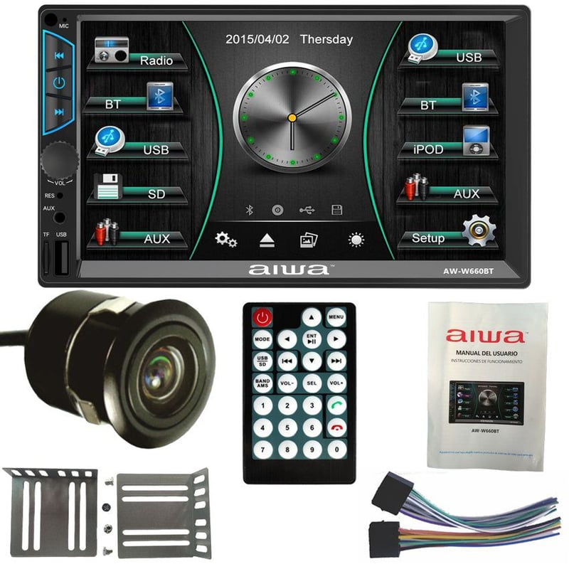 Radio Carro Pantalla 7 Bluetooth Mirrorlink y Camara Aiwa AW-W660BT ...
