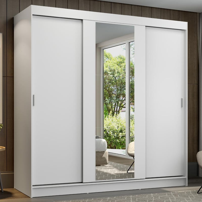 Closet Reno 3 Puertas Corredizas 1 Espejo Blanco MADESA | falabella.com