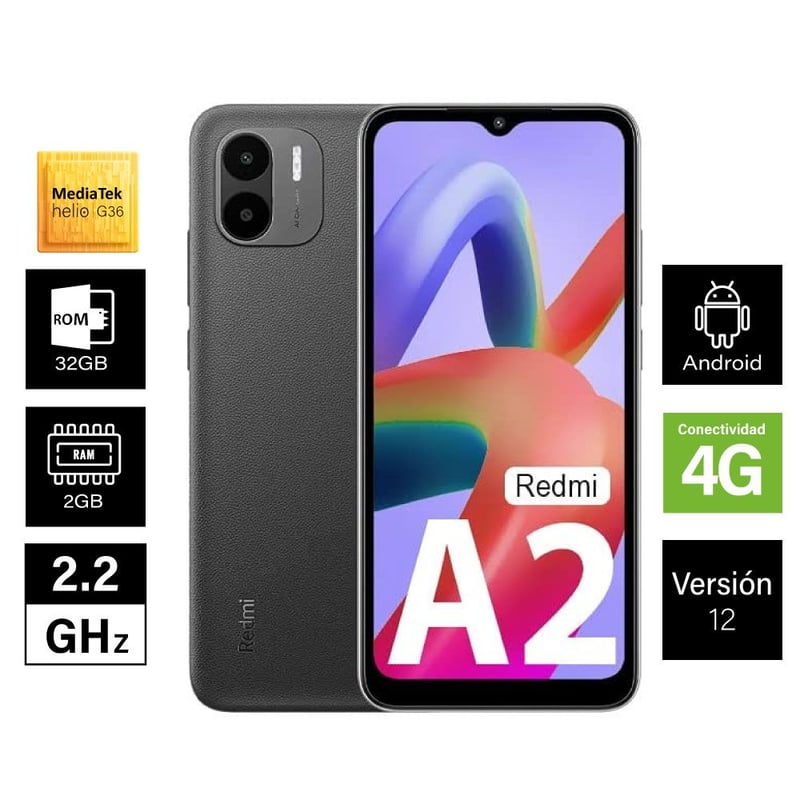 Celular Xiaomi Redmi A2 RAM2GB 32GB Negro XIAOMI | falabella.com