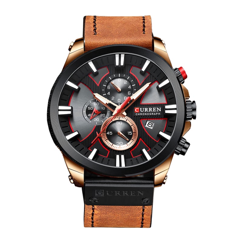 Reloj CURREN 8346 Deportivo Militar Hombre Cuarzo Correa De Cuero ...