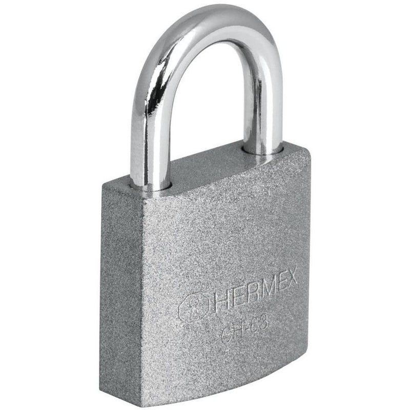 Candado cuerpo de hierro gancho corto blister 38cm hermex HERMEX ...