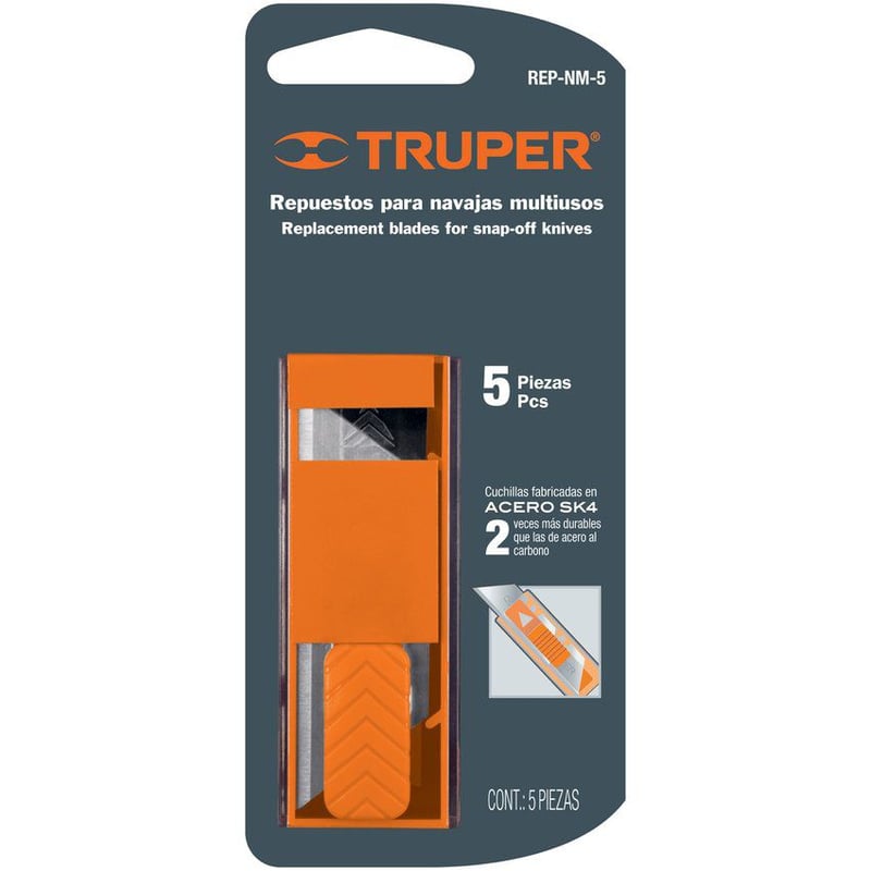 5 cuchillas para navaja abatible 7" cuchilla de cambio rapido truper ...