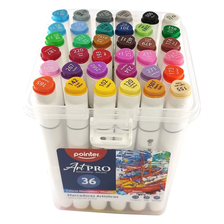 Marcador Permanente Pointer Doble Punta X 36 Colores. POINTER ...