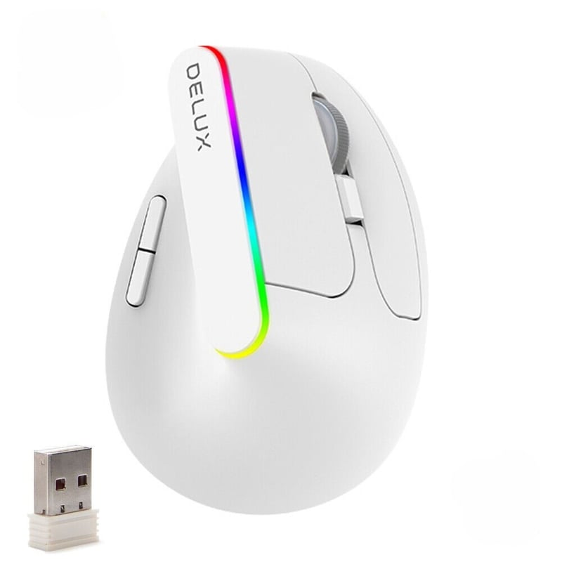 Mouse Gamer Vertical Ergonomico Inalambrico Delux M618C 6 Botones SUBE ...