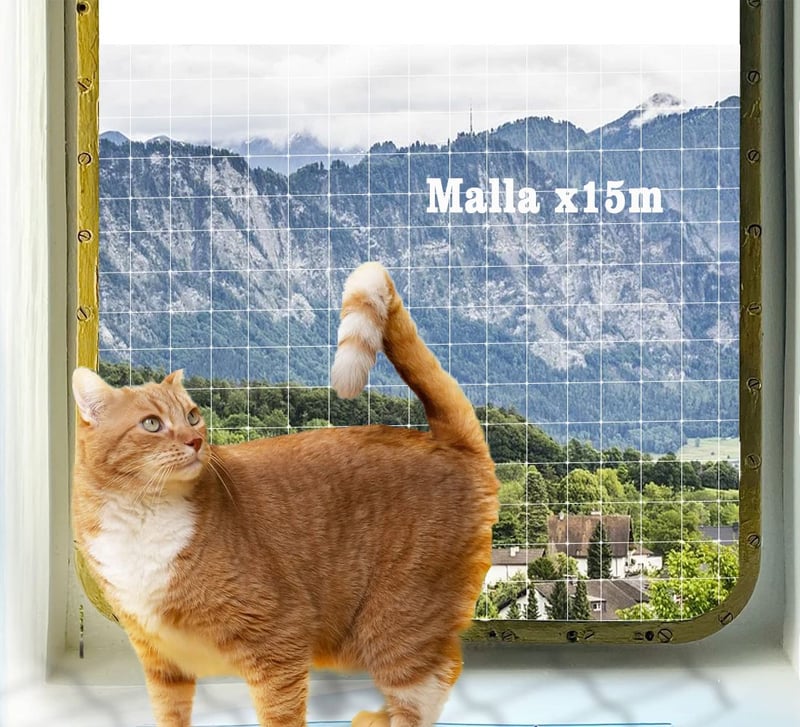 Malla Cerramiento Mascota Gatos Transparente x15 Metros. GENERICO ...