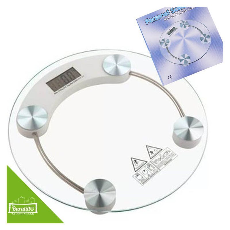 Bascula Balanza Pesa Personal Scale Vidrio Templado Digital Redonda ...