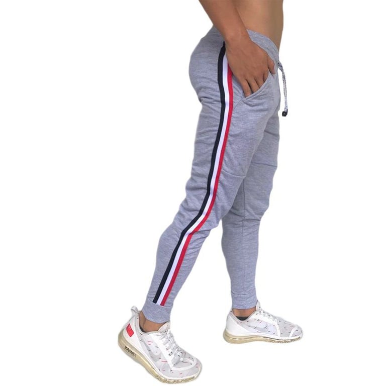 Jogger franjas gris claro mundo alfa de hombre Regular Fit GENERICO ...