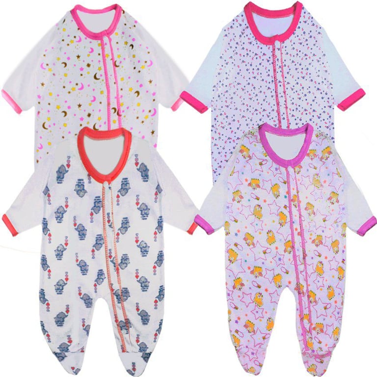 Set mamelucos para bebe niña x4 glotoncitos - multicolor. GENERICO ...