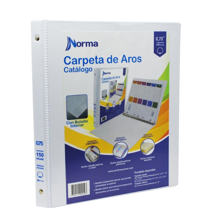 Folder Carpeta Tipo Catálogo 0,75 Pulgadas, 3 Argollas Norma EDITORIAL ...