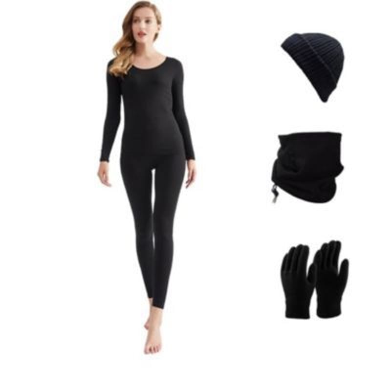 Ropa térmica Invierno x 5 legging buzo guantes gorros bandana - negro ...