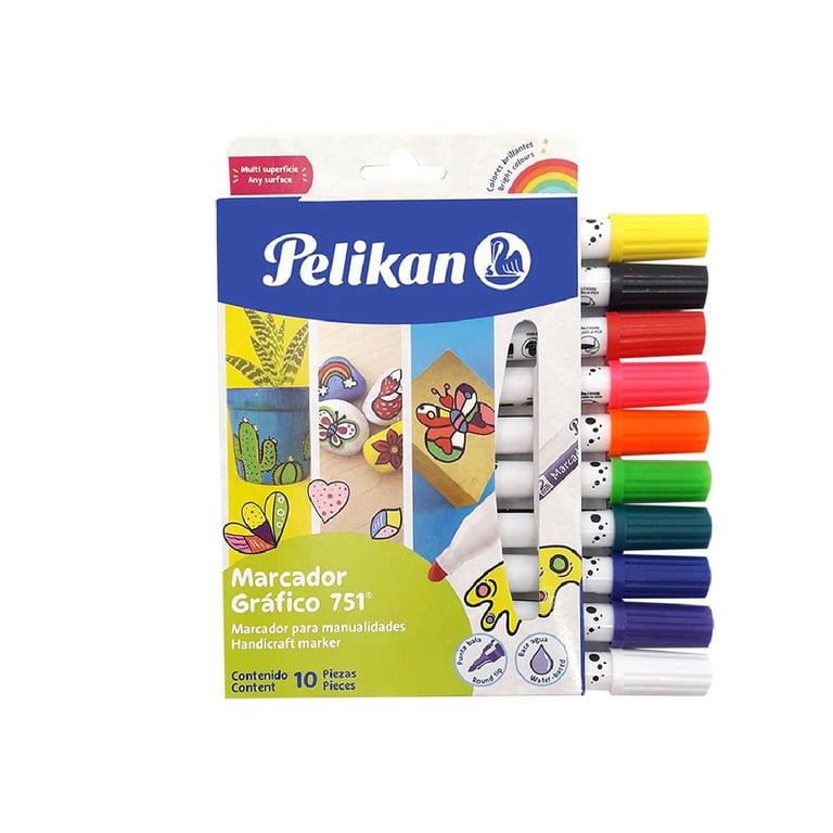Marcador Gráfico Pelikan REF 751, X 10 COLORES. PELIKAN | falabella.com