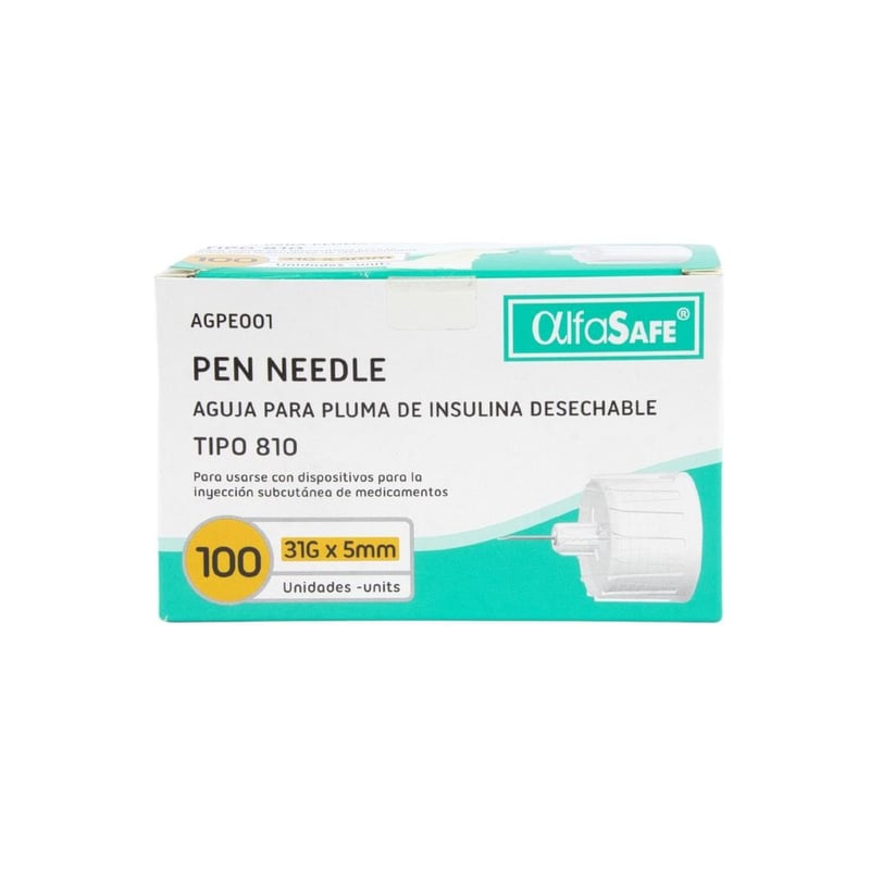 Aguja Para Pen Alfasafe 31g X 5mm Caja X 100und ALFA SAFE | falabella.com