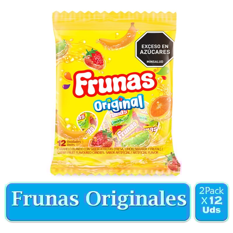 Dulces Masticables Frunas Originales sabor a Fruta 2 X 12 U. ALDOR ...