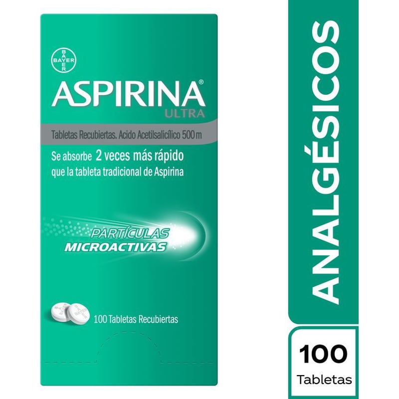 Aspirina Ultra 500 Mg Caja 100 Tabletas BAYER | falabella.com