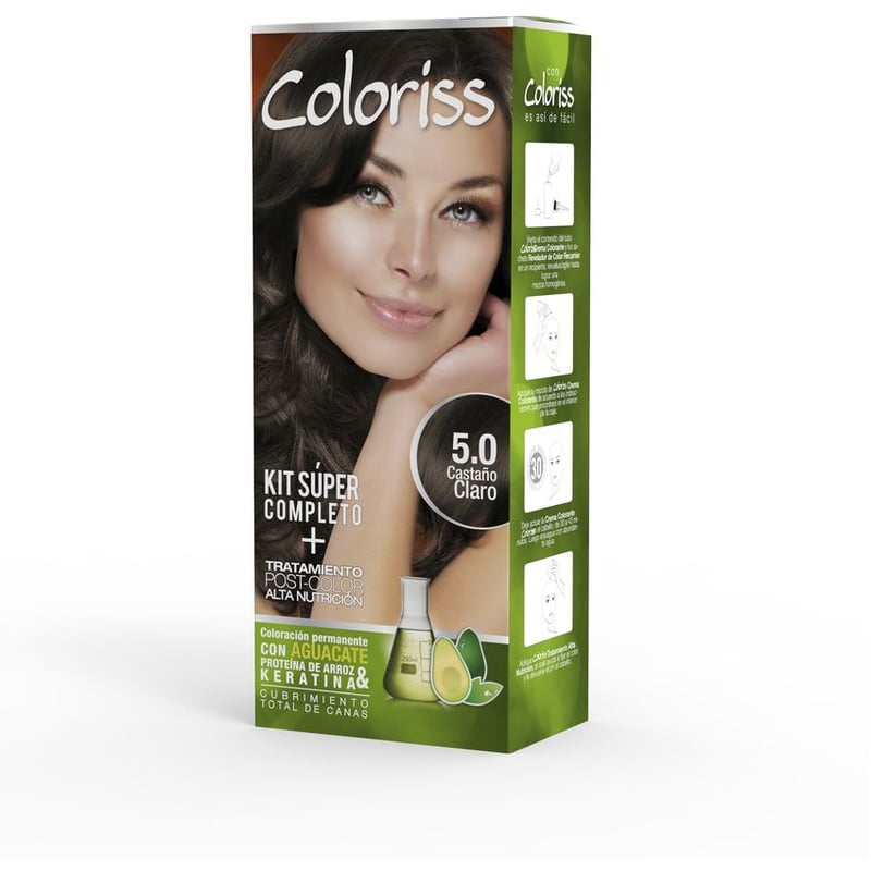 Tinte Capilar Permanente Coloriss Castaño Claro 5.0 COLORISS ...