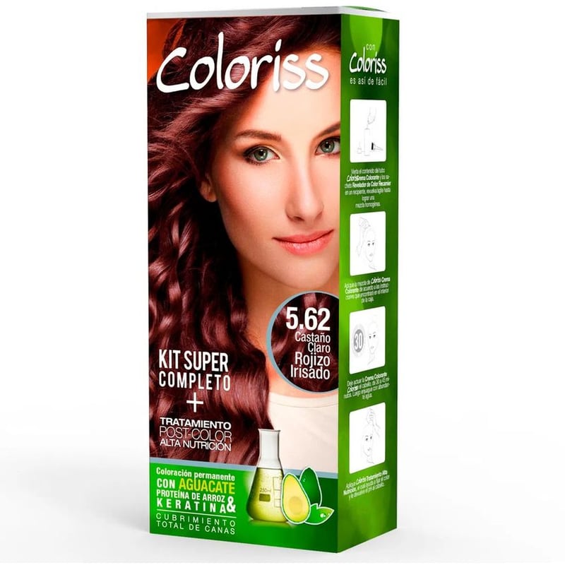 Tinte Capilar Coloriss Castaño Claro Rojizo Irisado 5.62 COLORISS ...