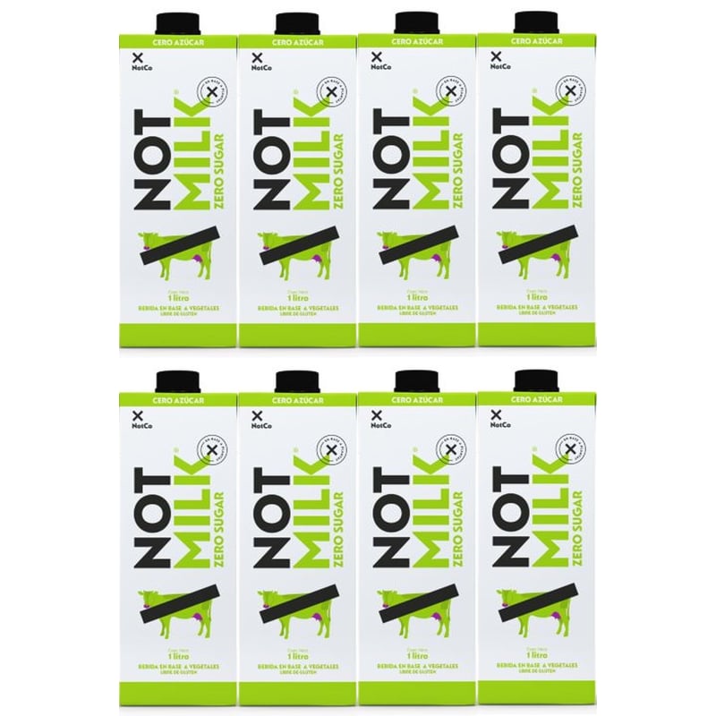 Not Milk Zero Bebida 100 Vegetal sin azúcar x 8 unidades NOT MILK ...