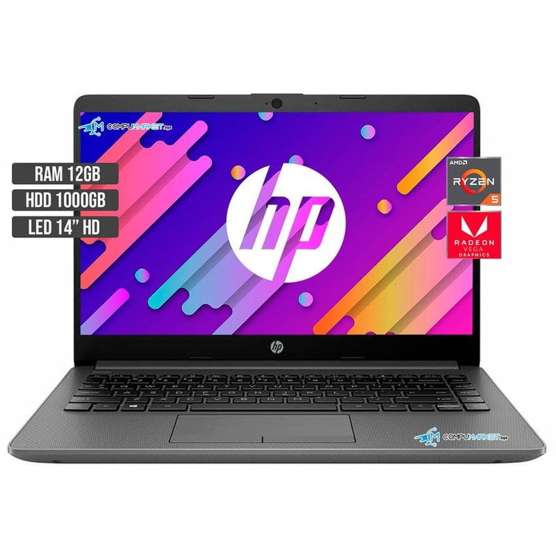 COMPUTADOR PORTATIL HP AMD RYZEN 5 5500U HDD 1TB RAM 12GB 14"HD HP ...