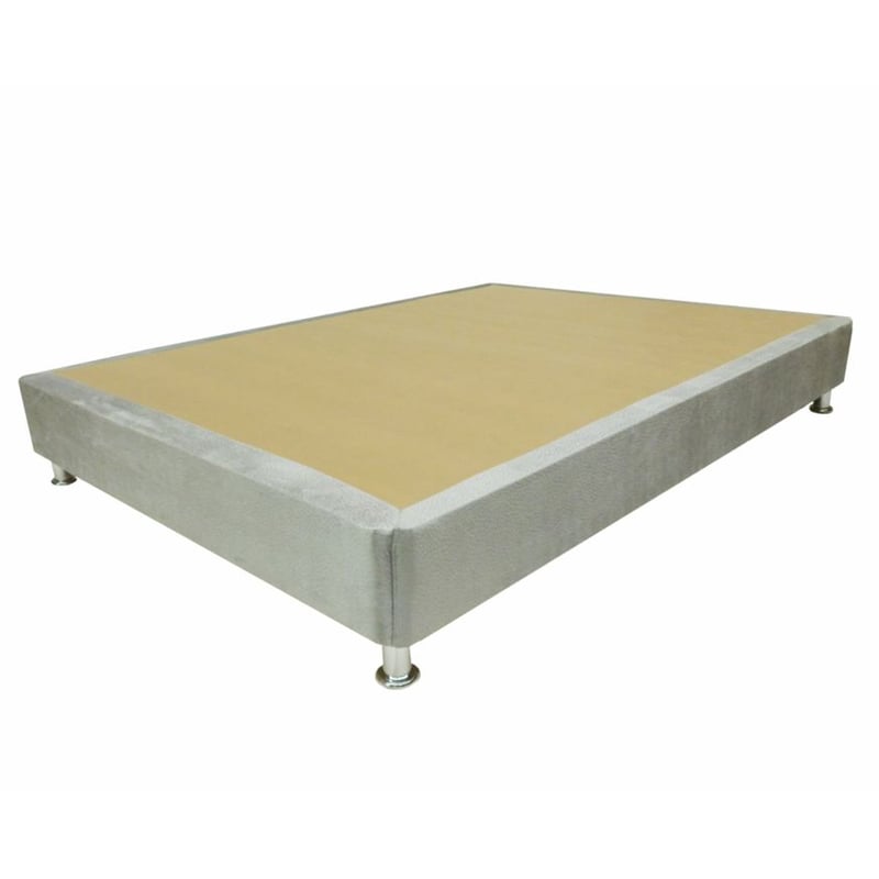 Base cama doble en microfibra - 140 x 190 x 28 - gris PRODESCANSO ...