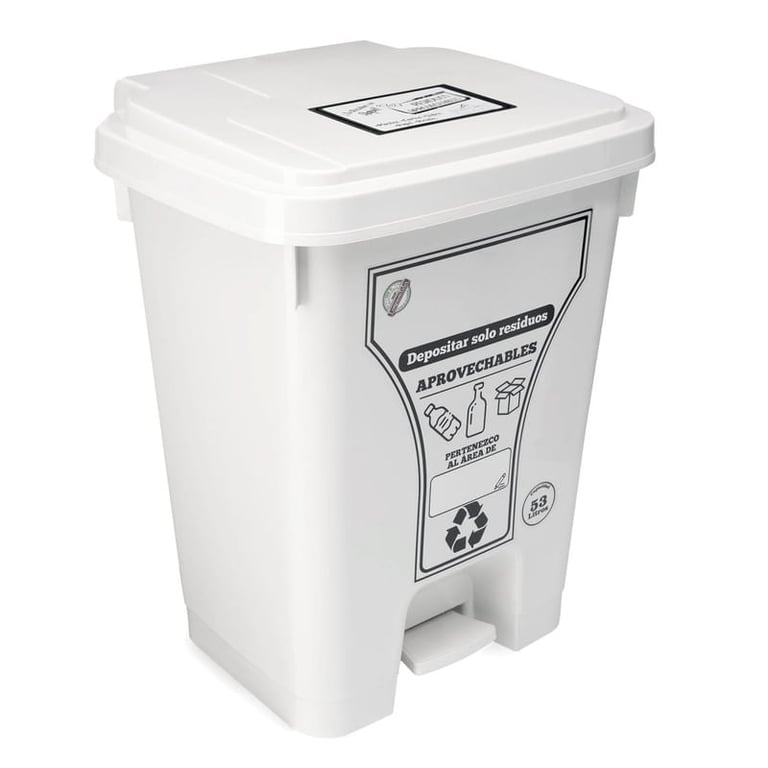 Caneca reciclaje grande 53L plástica papelera blanca ENERGY PLUS ...