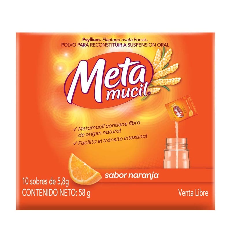 Metamucil Fibra Natural Psyllium Sabor Naranja X10 Und METAMUCIL ...