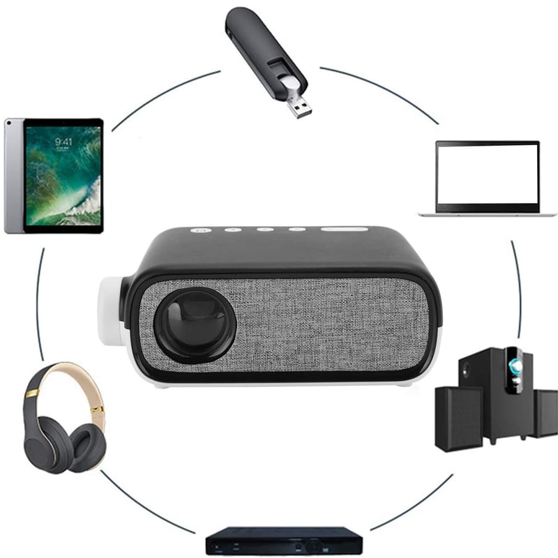 Mini Proyector Video Beam Cilindro 800 Lumens Multimedia Hd ONE PIXEL ...